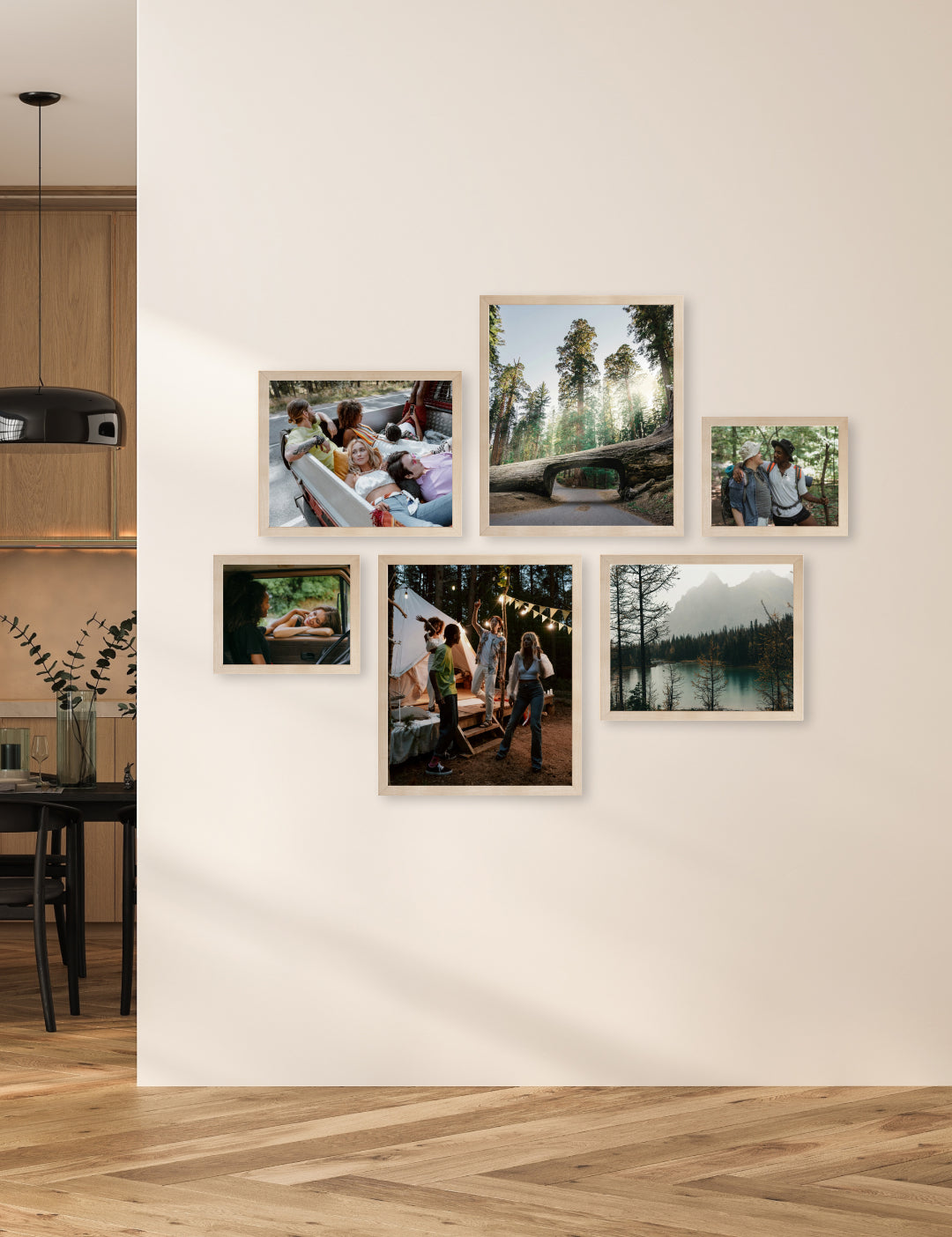 The Hallway Photo Gallery Wall - by Bobby Berk - 6 x Natural Wood Frame Set – Frameology