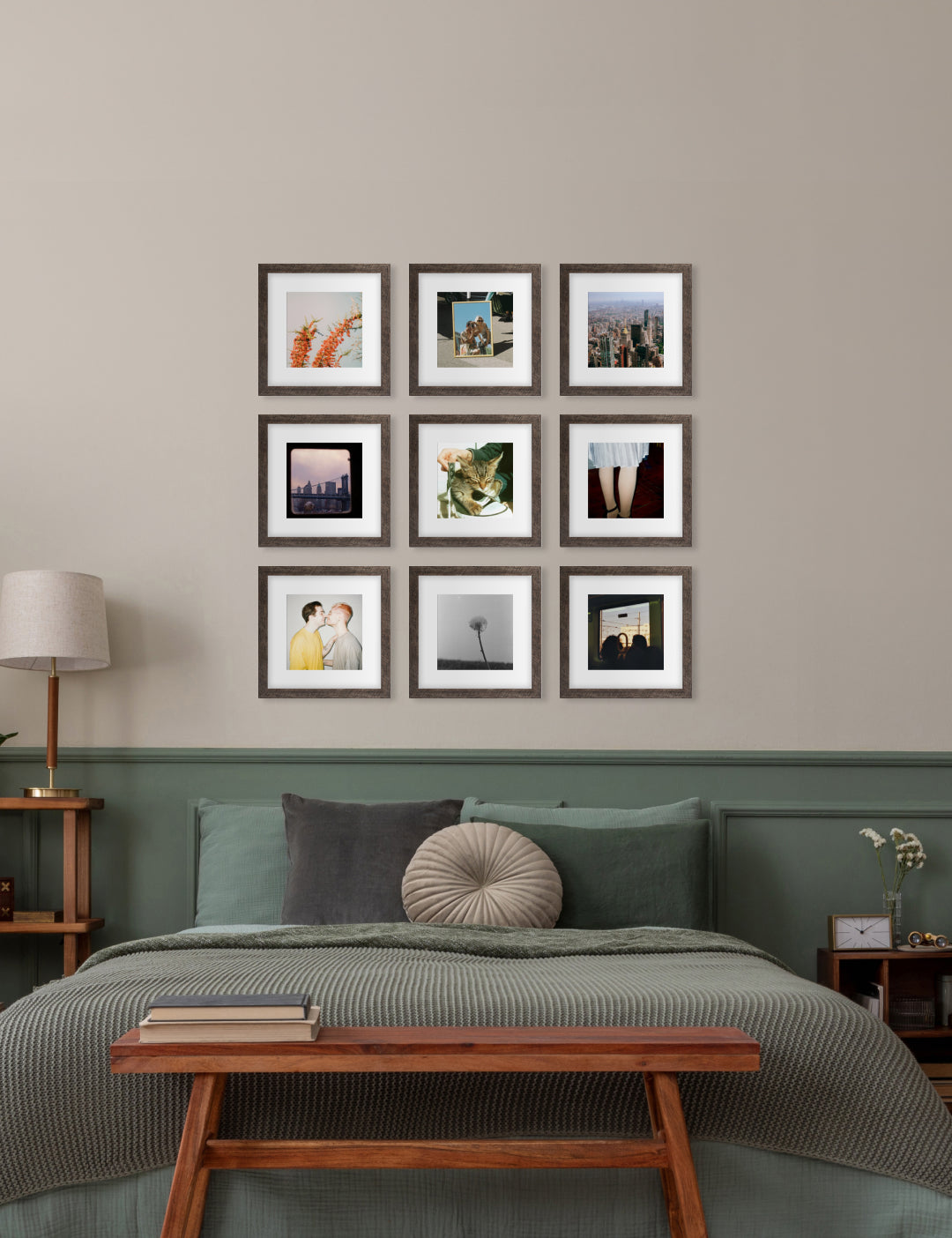 Brown Vertical Grid - Full Photo Gallery Wall Set - by Bobby Berk – Frameology