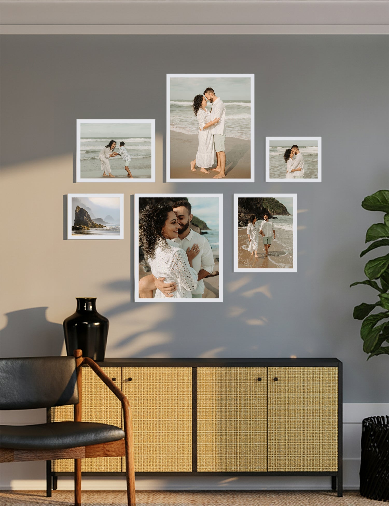 The Classic Hallway Photo Gallery Wall - 6 x White Frame Set - by Bobby Berk – Frameology