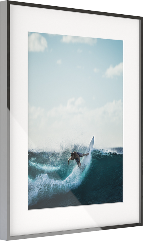 Luxe wall thin Gray Metal Picture Frame Plus Mat | Print and Frame ...