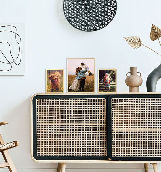 Table three - Gold framed photo tabletop set – Frameology